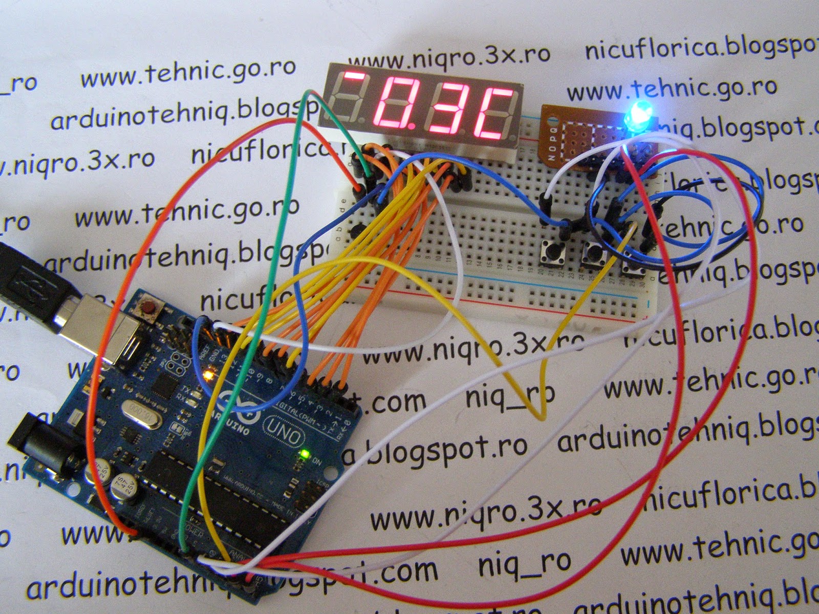 Arduino tehNiq: Arduino thermostat on 7-segment LED display