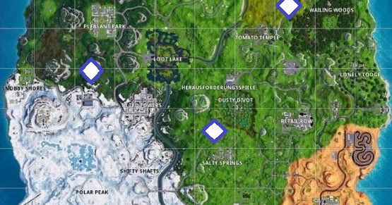 Forbidden Dance Locations Map Fortnite Season 7 Week 1