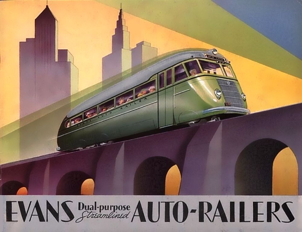 Evans’ Auto-Railer: Bus That Runs Across the Road and Railway Tracks in ...