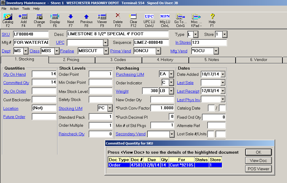 Masonry Depot New York: Epicor: Physical Inventory Procedures