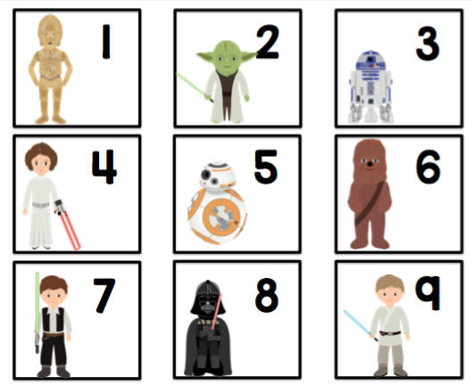 Star War Number Cards 1-100 ~ Preschool Printables