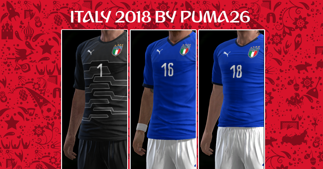 pes-modif: PES 2013 ITALY 2018 HOME & GK KITS BY PUMA26
