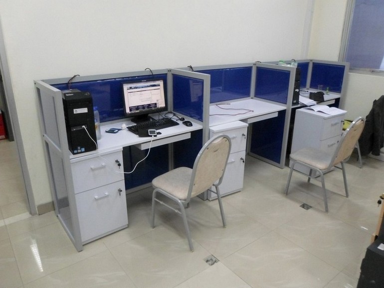 Meja Kubikel - cubicle workstation - Meja Sekat Kantor Bahan Kain ...