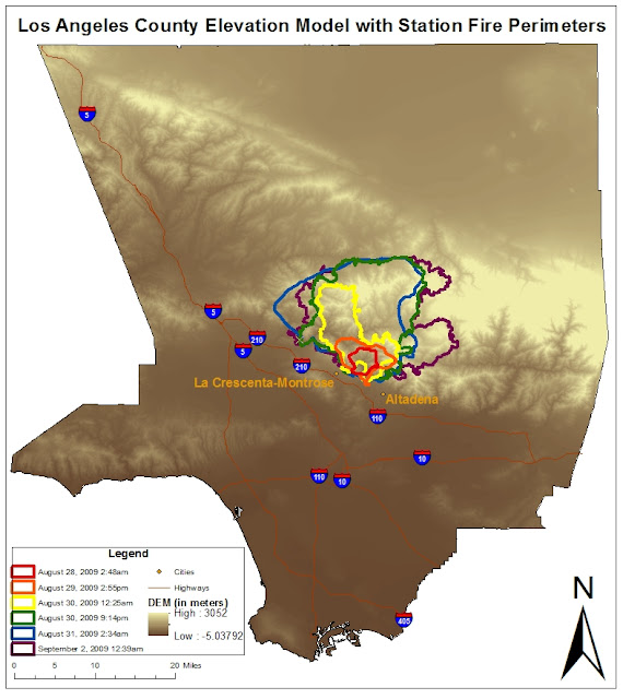 Geography 7: Intro to GIS: Mini-Project: Mapping the Station Fire in ArcGIS