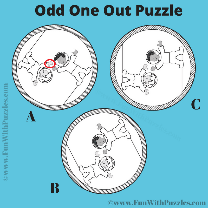 Odd One Out Visual Riddle: Astronauts Picture Puzzle