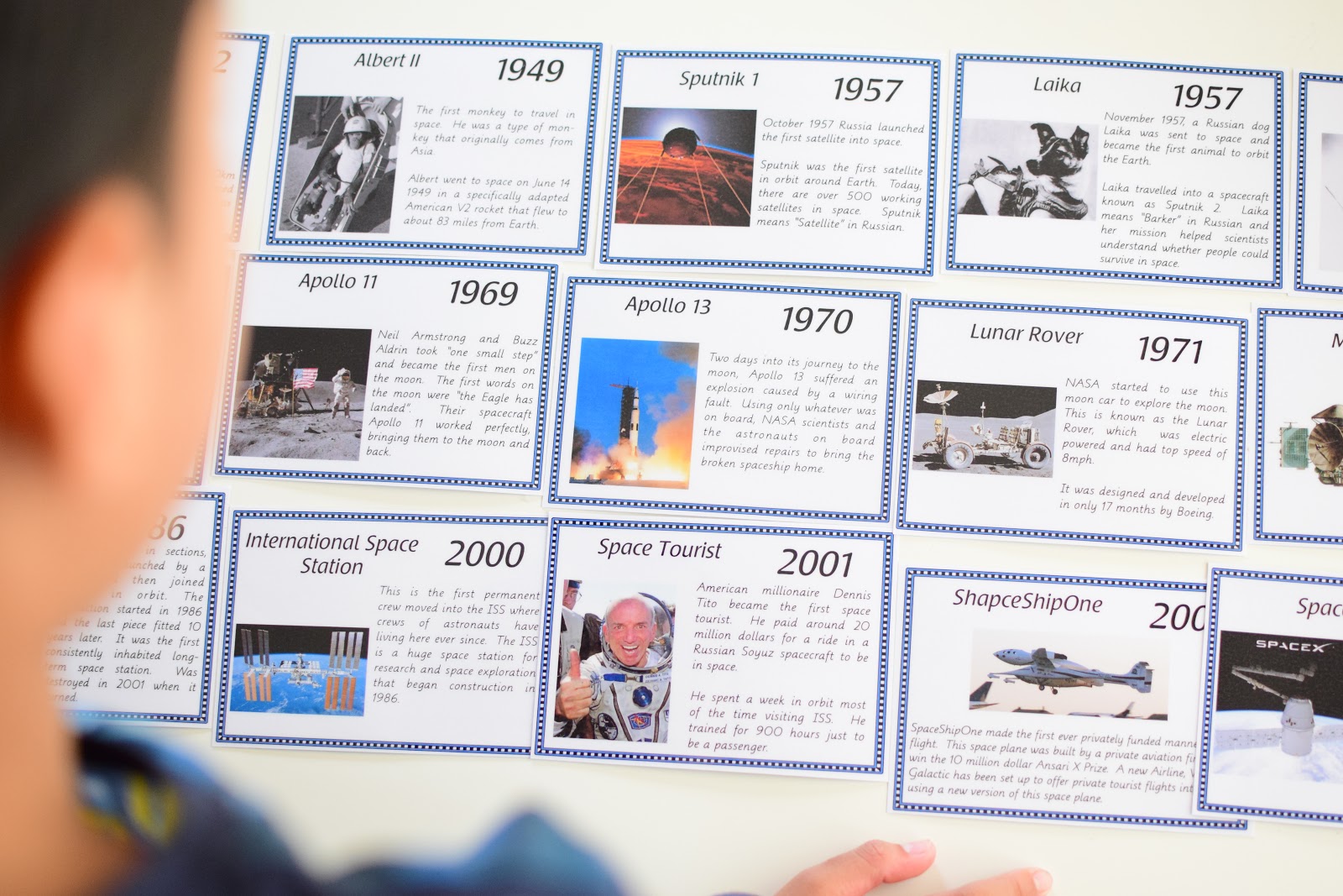 Space Exploration Timeline Cards