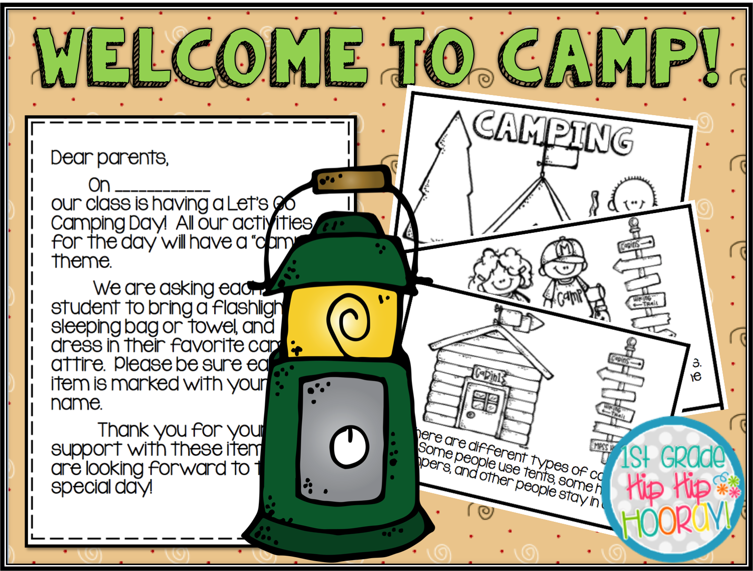 1st Grade Hip Hip Hooray!: A Camping Day ... Perfect for End of the ...