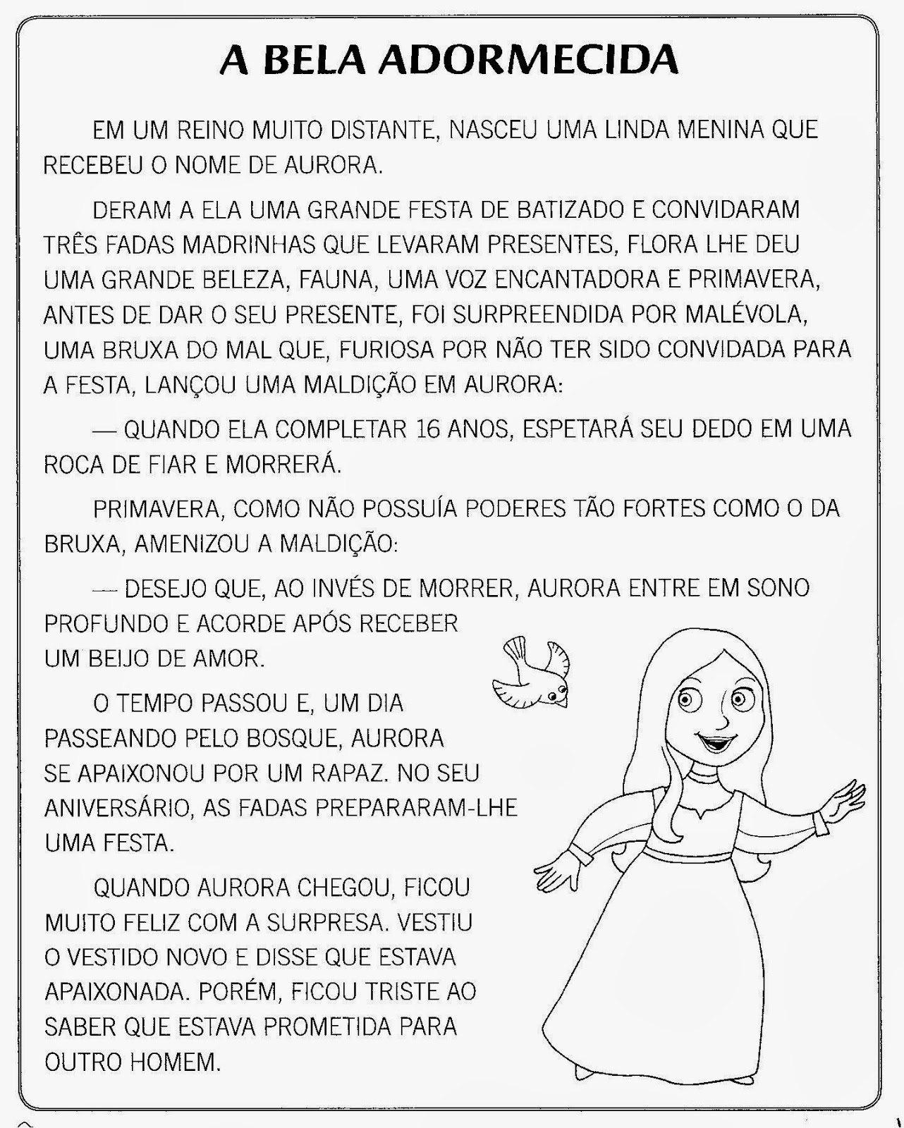 História Da Bela Adormecida Para Imprimir - LIBRAIN