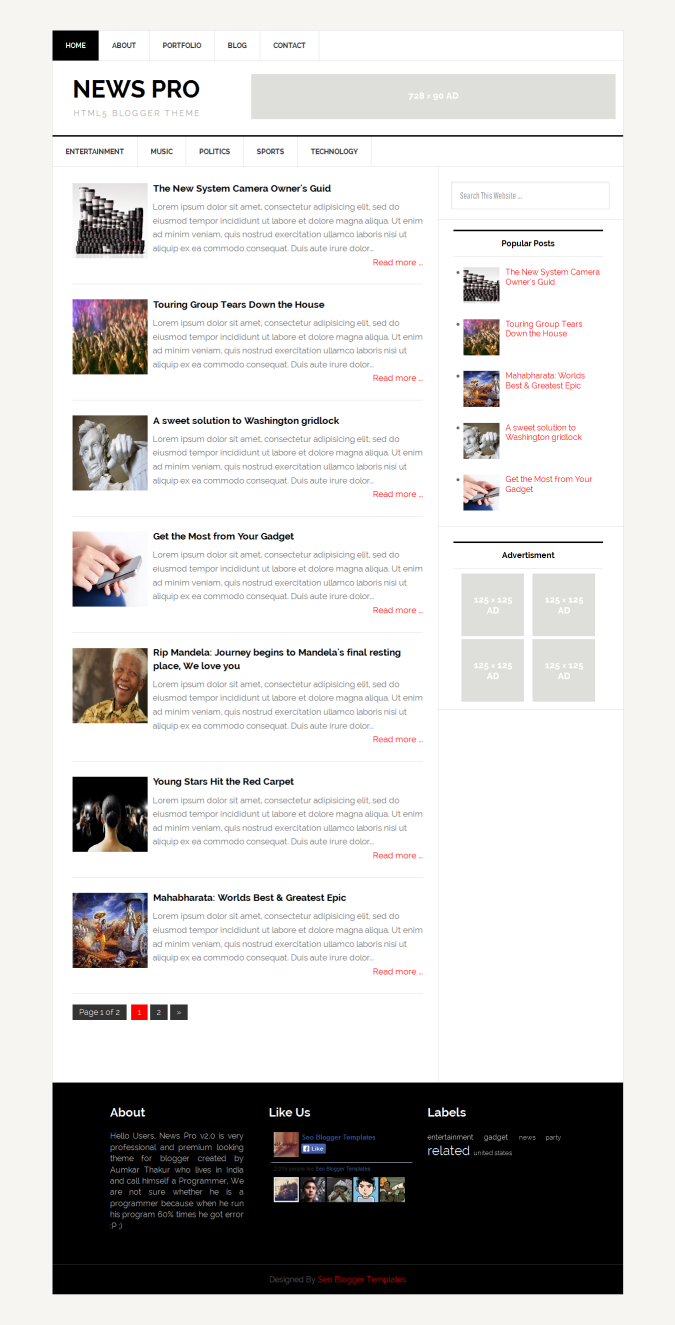 News Pro - Responsive Blogger Template