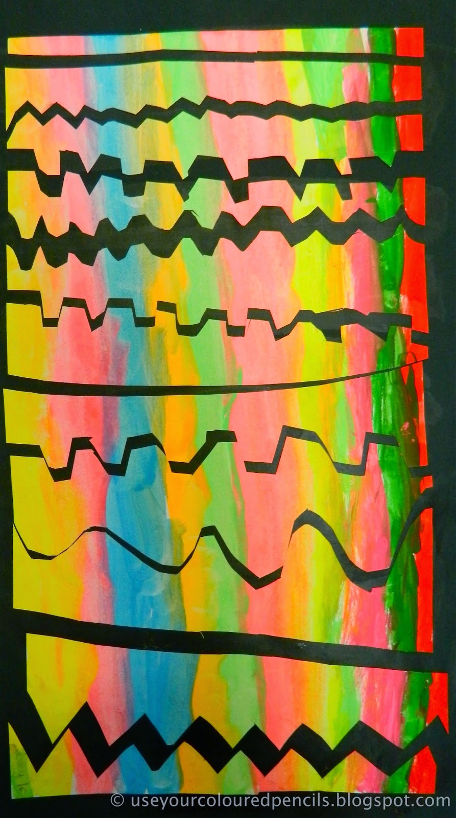 Use Your Coloured Pencils: Line Collage