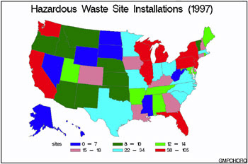 Anna's Map Catalog: Unstandardized Choropleth Map