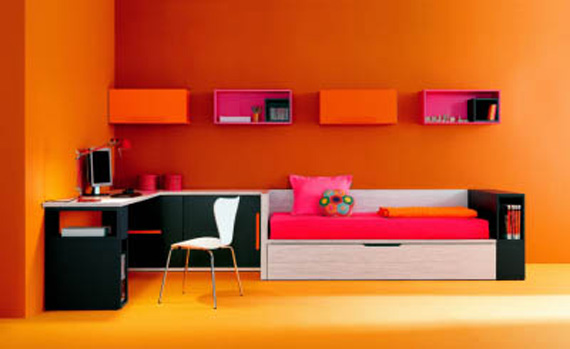 Moderne des idées chambre orange ~ Design Interieur France