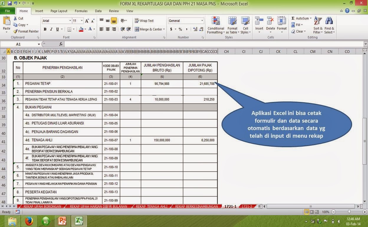Aplikasi Excel Perpajakan Bendahara Pemerintah ~ Kuat's Blog