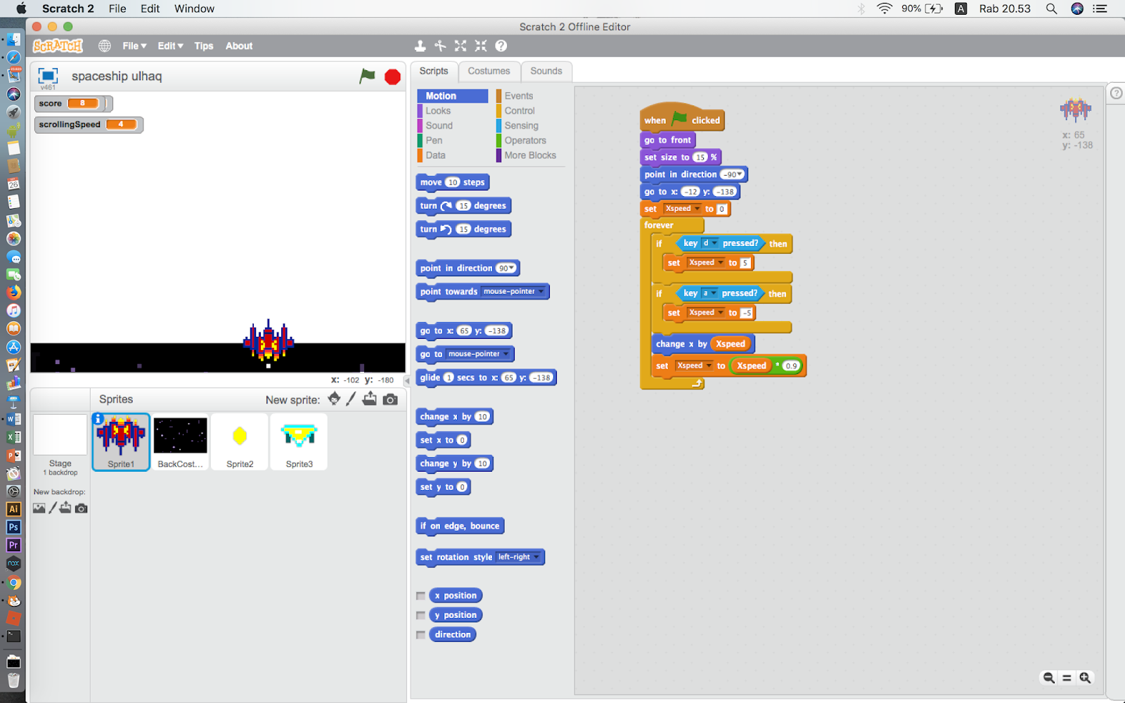 CARA MEMBUAT GAME SPACESHIP SHOOTER DI SCRATCH