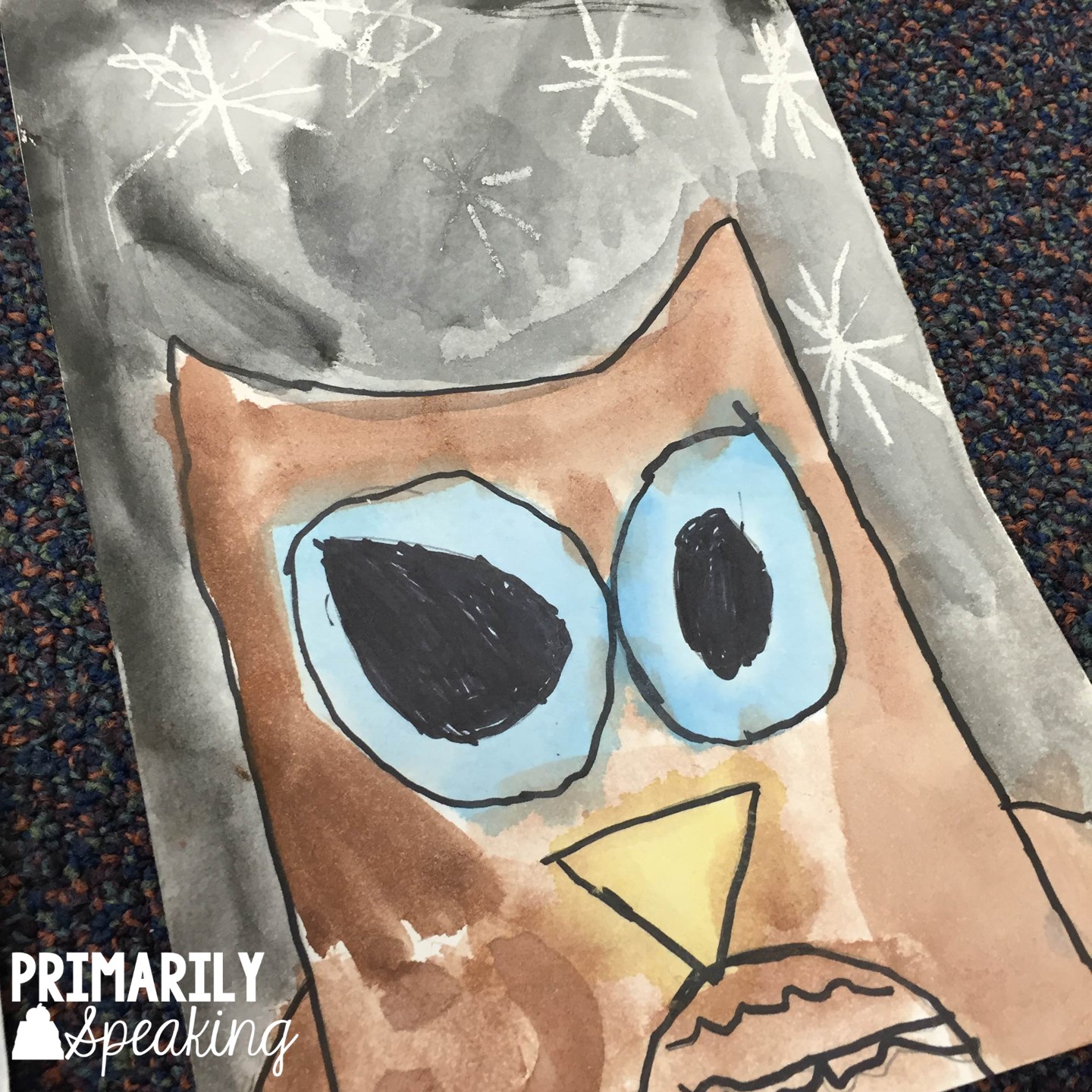 Owls at Night {A Directed Drawing} | Primarily Speaking