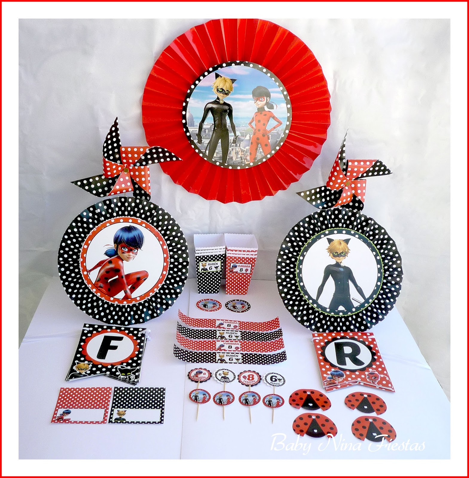Baby Nina Fiestas: Kit cumpleaños Ladybug para Yumara y Rubén