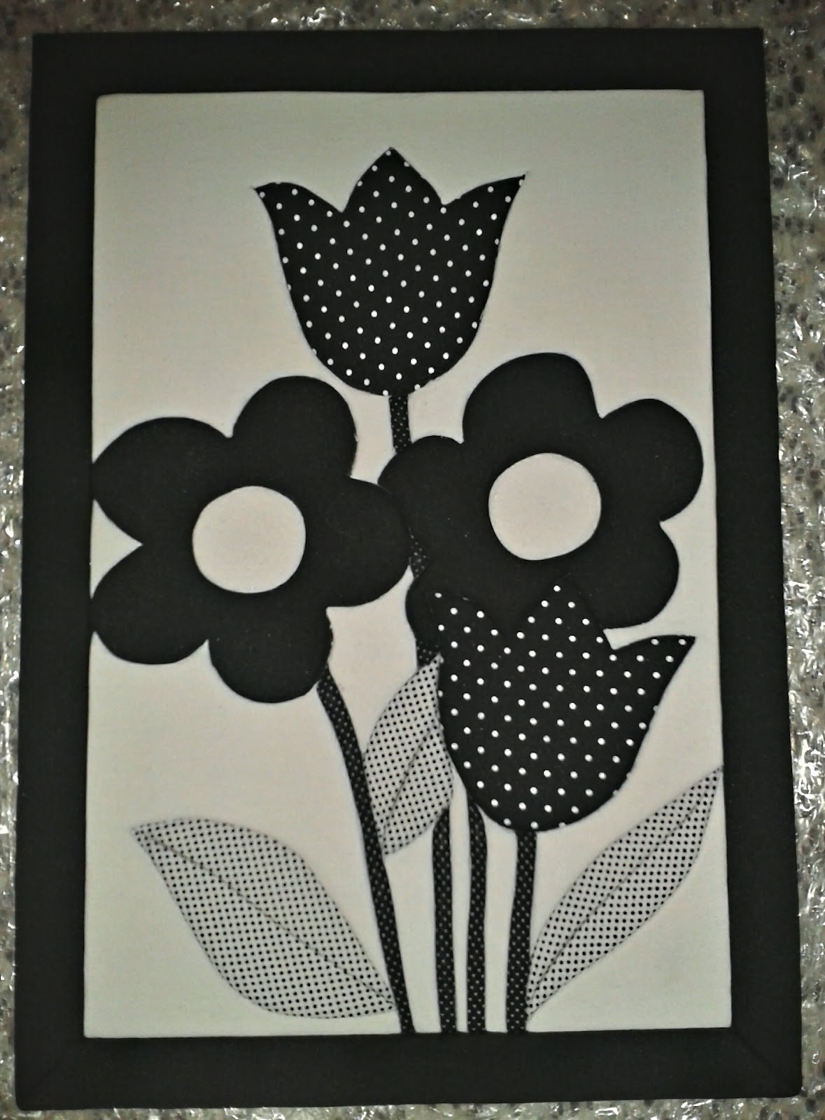 PatchWork Embutido: Patchwork de Embutir - Quadro Flores