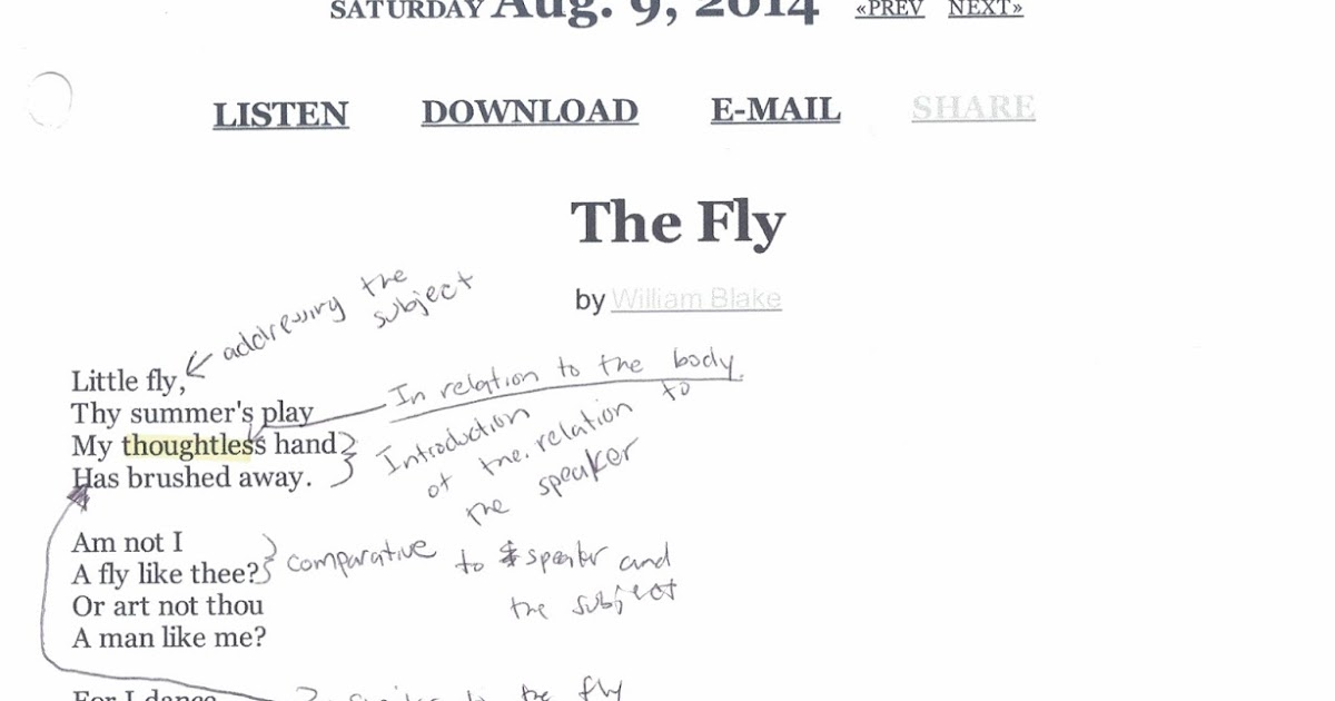 Analysis of "The Fly" by William Blake