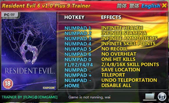 Resident Evil 6 Trainer