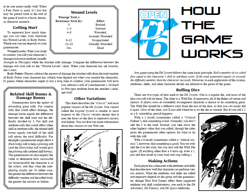 ASTRAL EMPIRES: Open D6 "How the Game Works" pamphlet