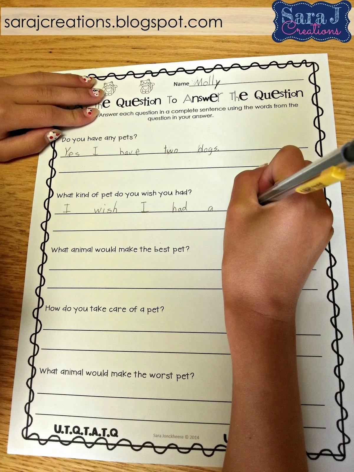 Getting Your Students to Write in Complete Sentences | Sara J Creations