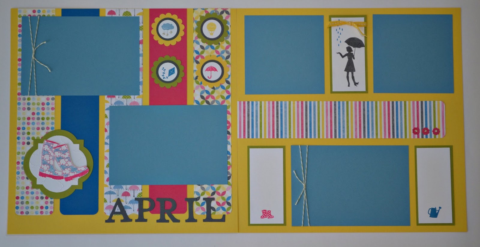 Paper, Pansies and Pachyderms: 2013 Scrapbook Club Pages - March and April