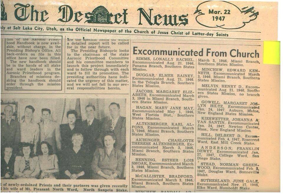 Healing from the Past: MORMONISM: CULTURE OF SHUNNING