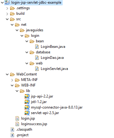 Login Form using JSP + Servlet + JDBC + MySQL Example