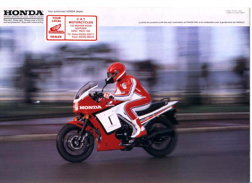 Racing Cafè: Vintage Brochures: Honda VF 500 F2 1985 (UK)
