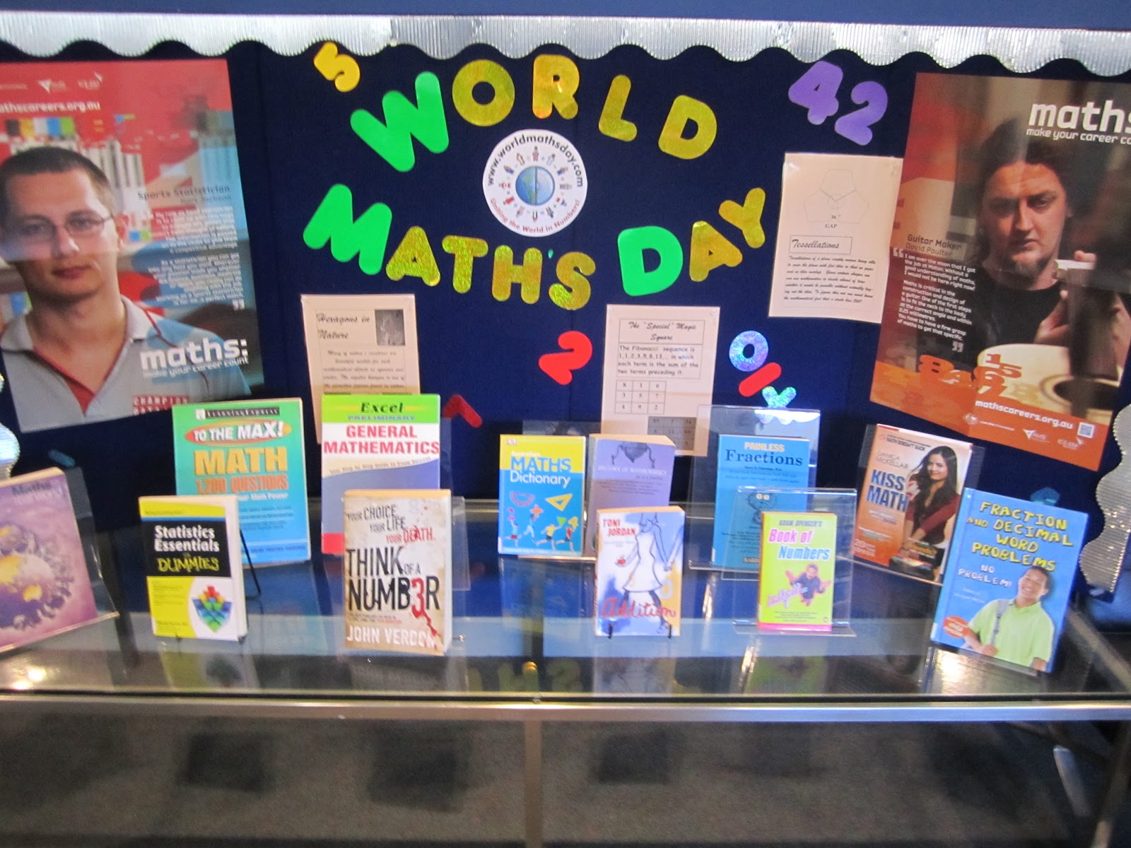 Canning College Library Displays: World Maths Day
