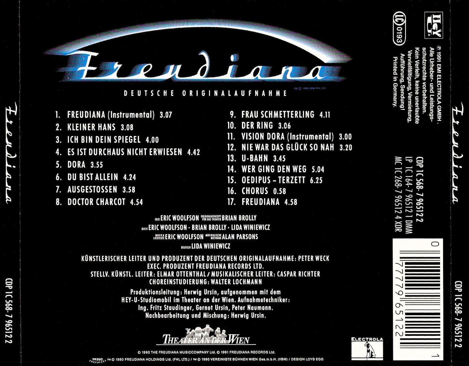 THE ALAN PARSONS PROJECT: Eric Woolfson Black Freudiana (Deutsche ...