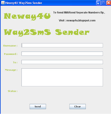 So Now Send Sms Through : Neway4U Way2Sms Sender