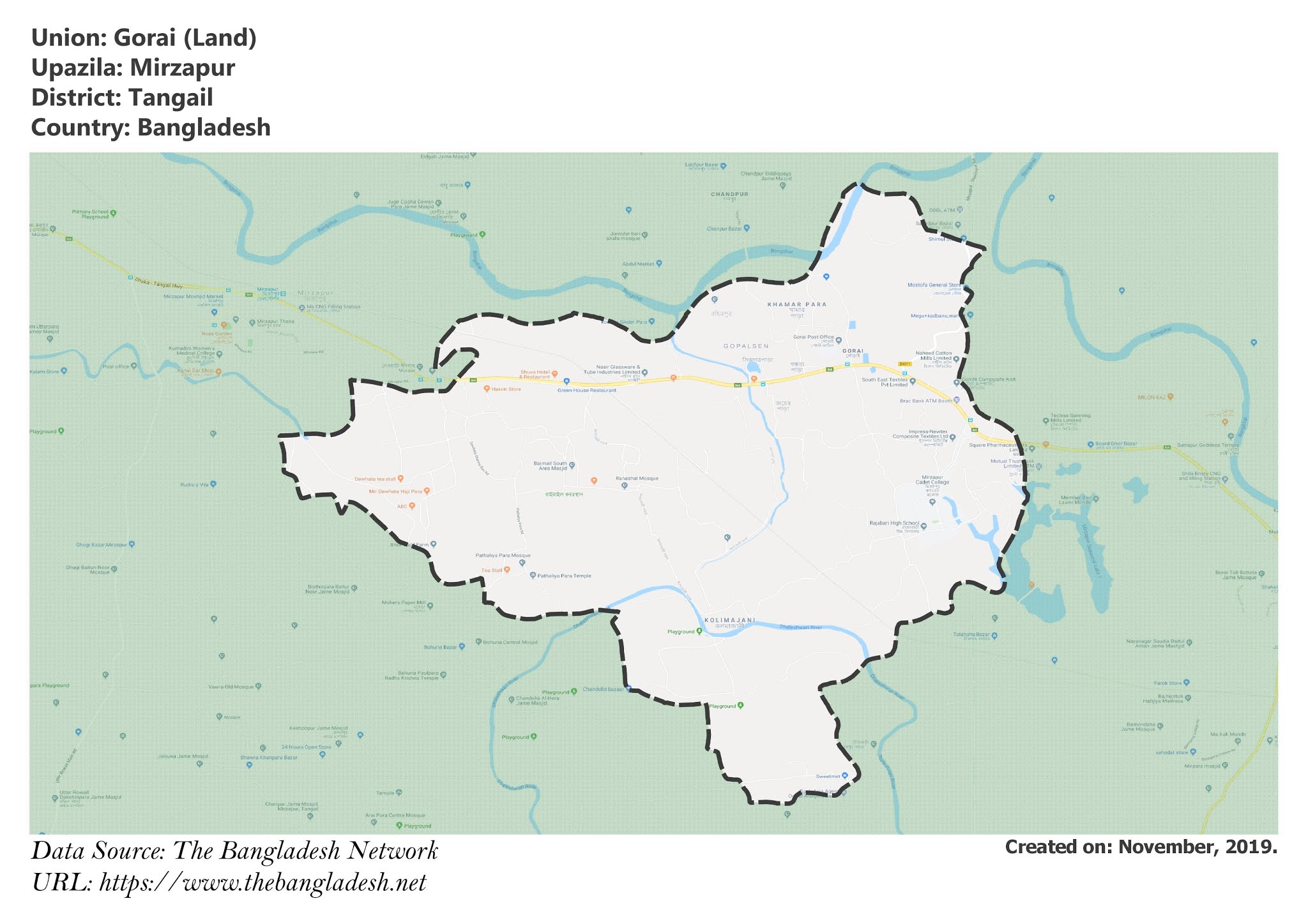 Gorai Union, Tangail
