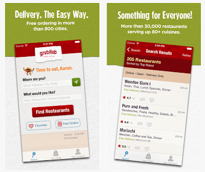 Top iPhone Apps: GrubHub Food Delivery & Takeout