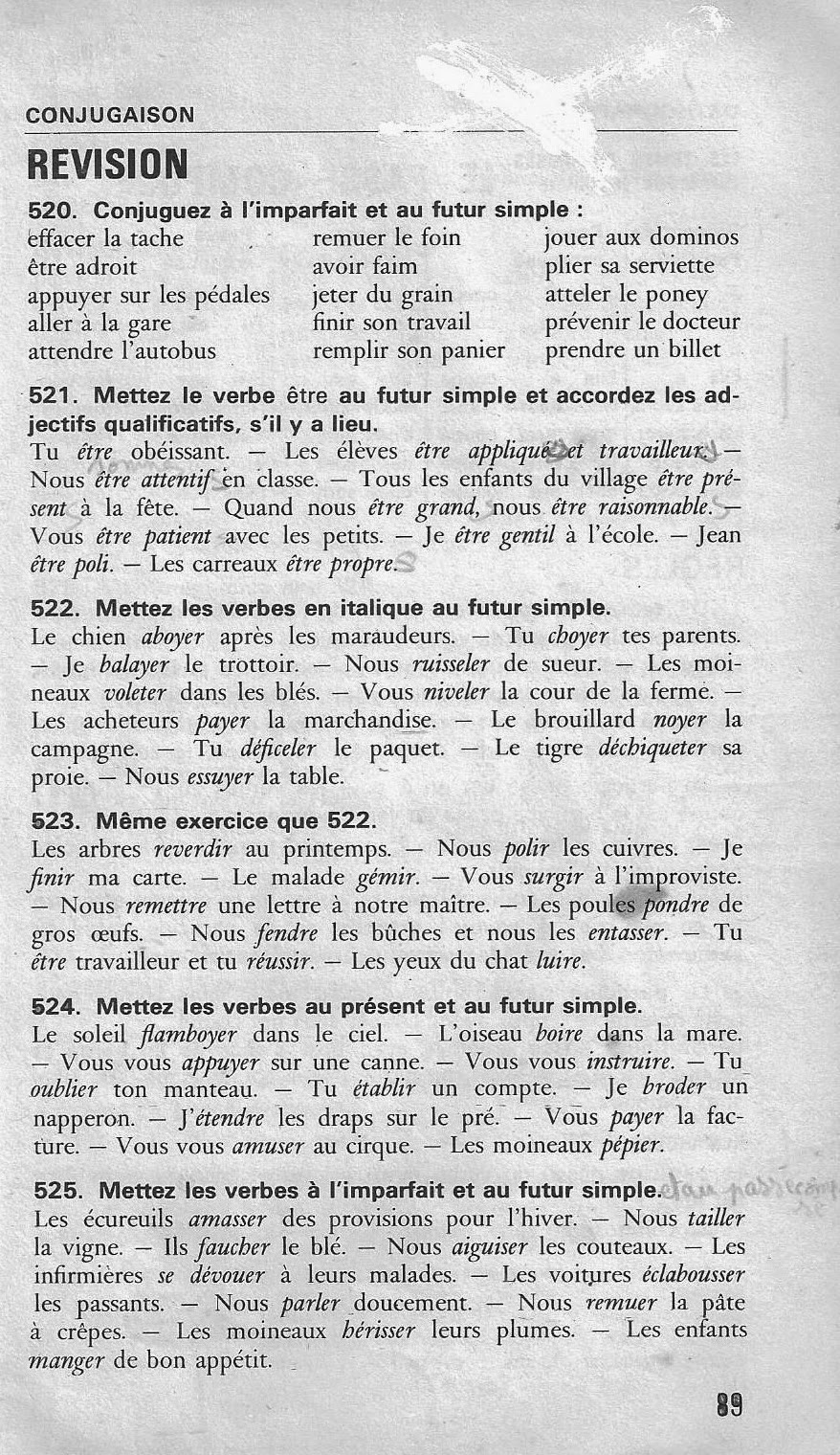 école : références: 29 à 35 Futur simple (Bled CE-CM1, conjugaison)