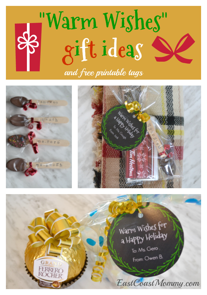 East Coast Mommy: Warm Wishes Gift Ideas... and free printable tags