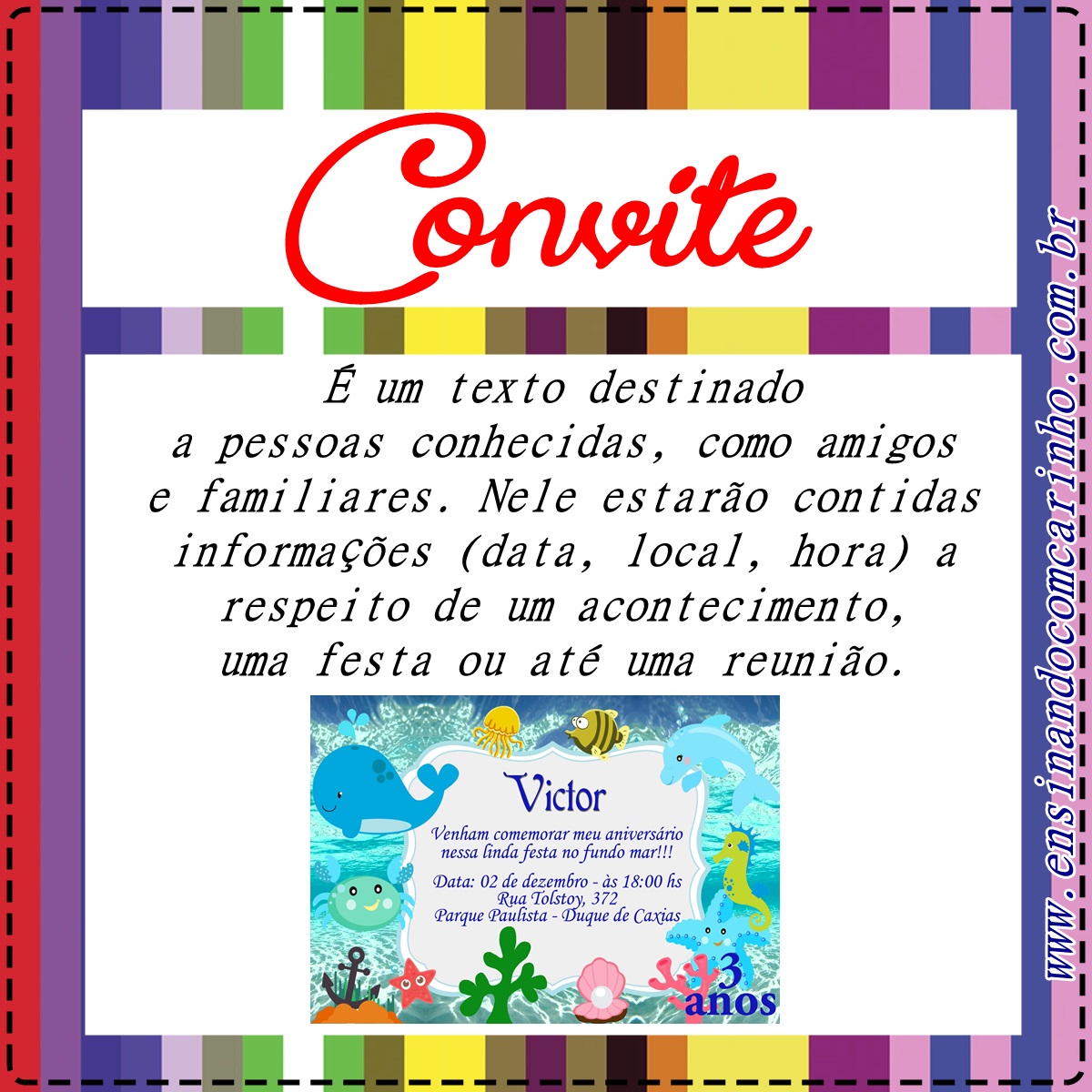 Cartazes lúdicos dos gêneros textuais com suas definições