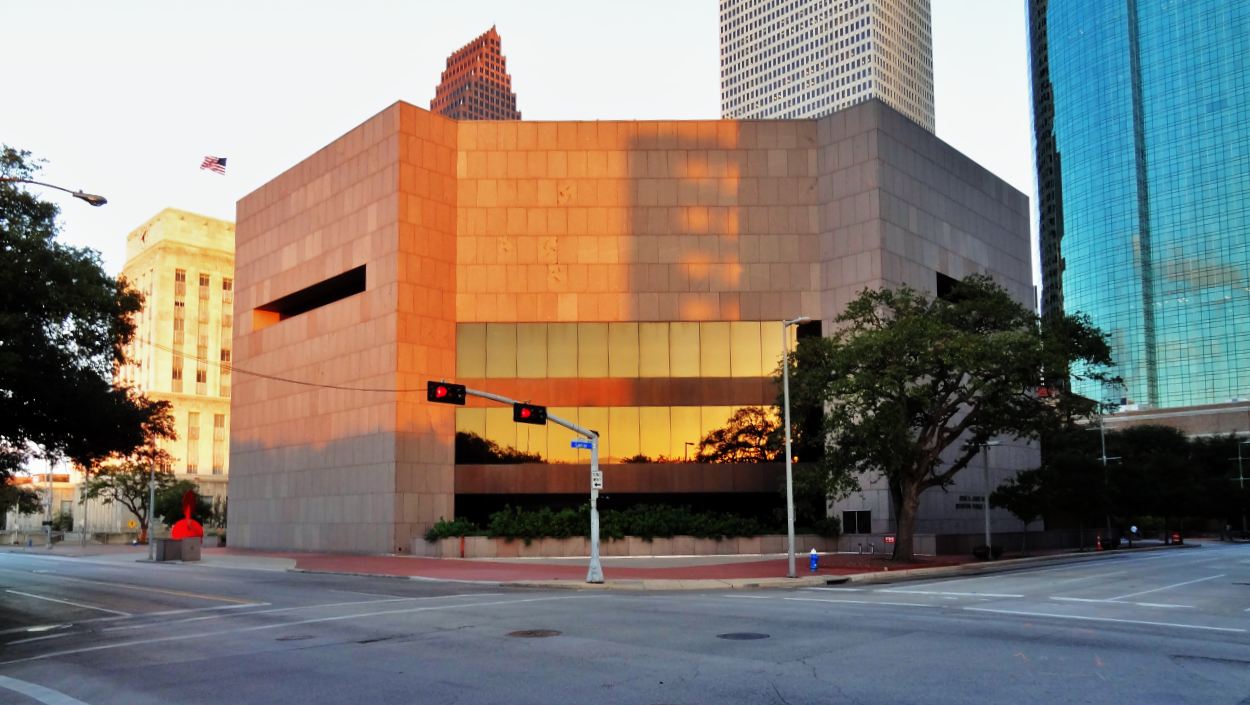Houston in Pics: Central Library Building (1975) in Downtown Houston wi