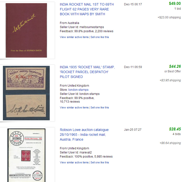 GANDHI STAMPS CLUB: Rocket mail cover?