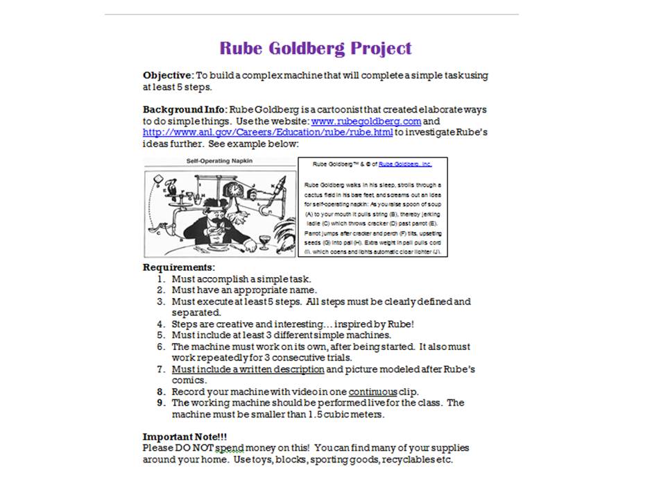 So This is Fifth!: Rube Goldberg Project