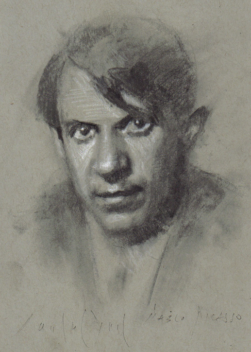 A DRAWING A DAY: "Picasso" portrait of the artist as young man