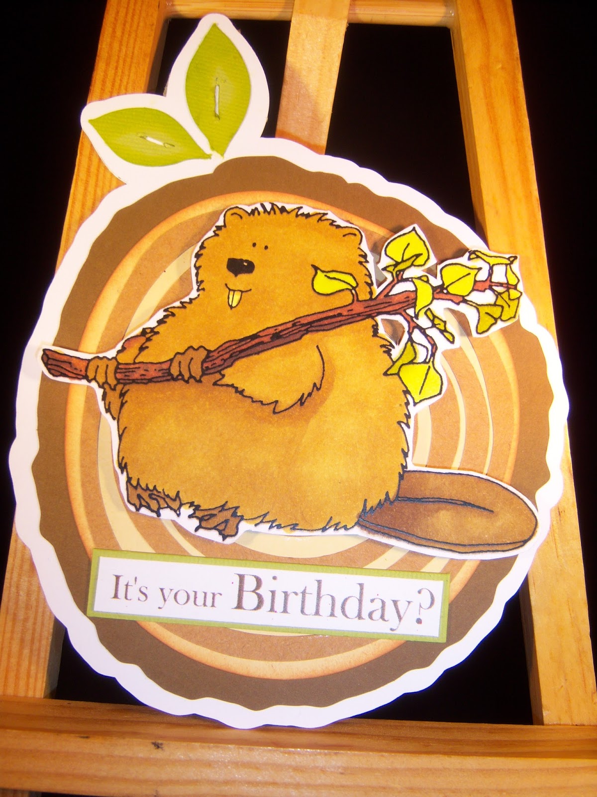 Scrap-n-Sew Granny: Beaver Birthday Card