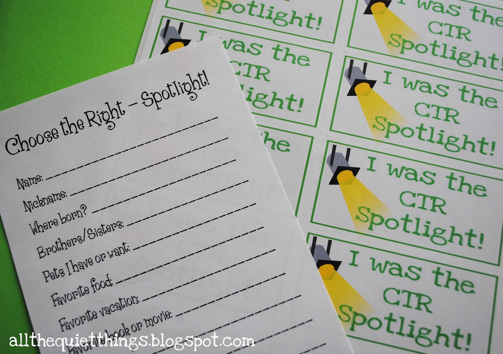 All The Quiet Things: Primary Spotlights