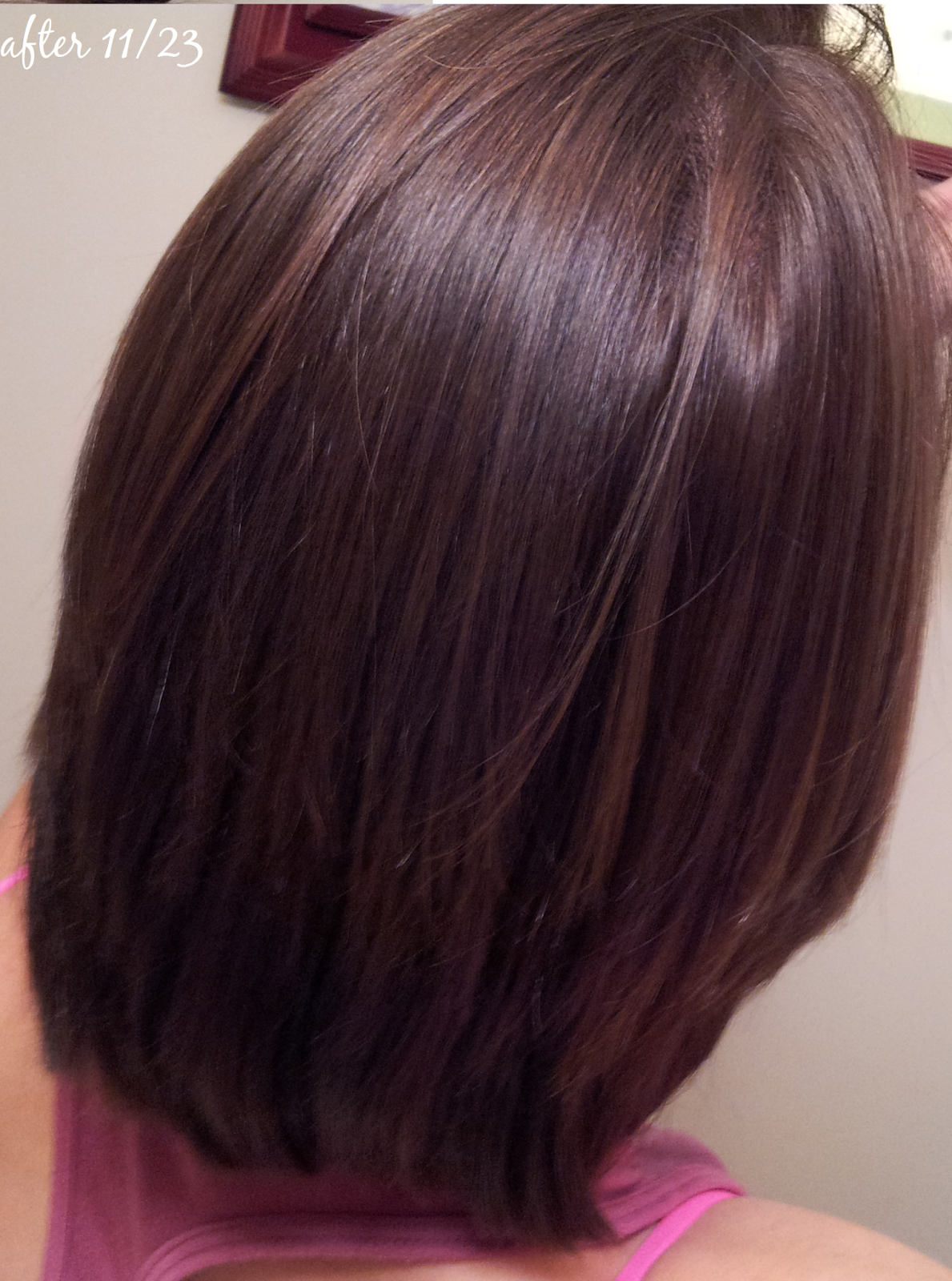 Lainamarie91: Lush Henna Caca Noir on Short Medium Brown Hair Before ...