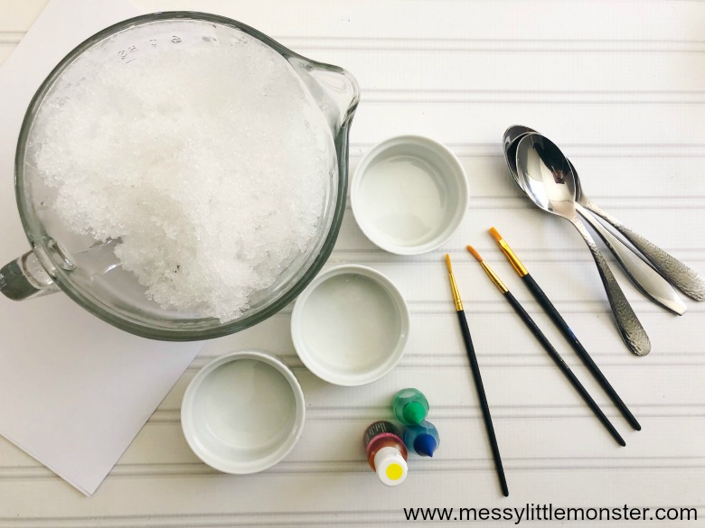 How to Make Snow Paint Using Just Two Ingredients! - Messy Little Monster