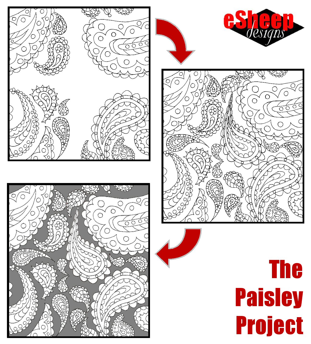 eSheep Designs: The Paisley Project: Designing Fabric with Pencil & Paper