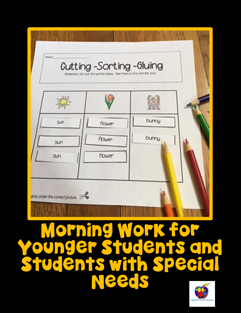 Autism Classroom: Spring is Here: A Peek Inside of the Morning Work for ...