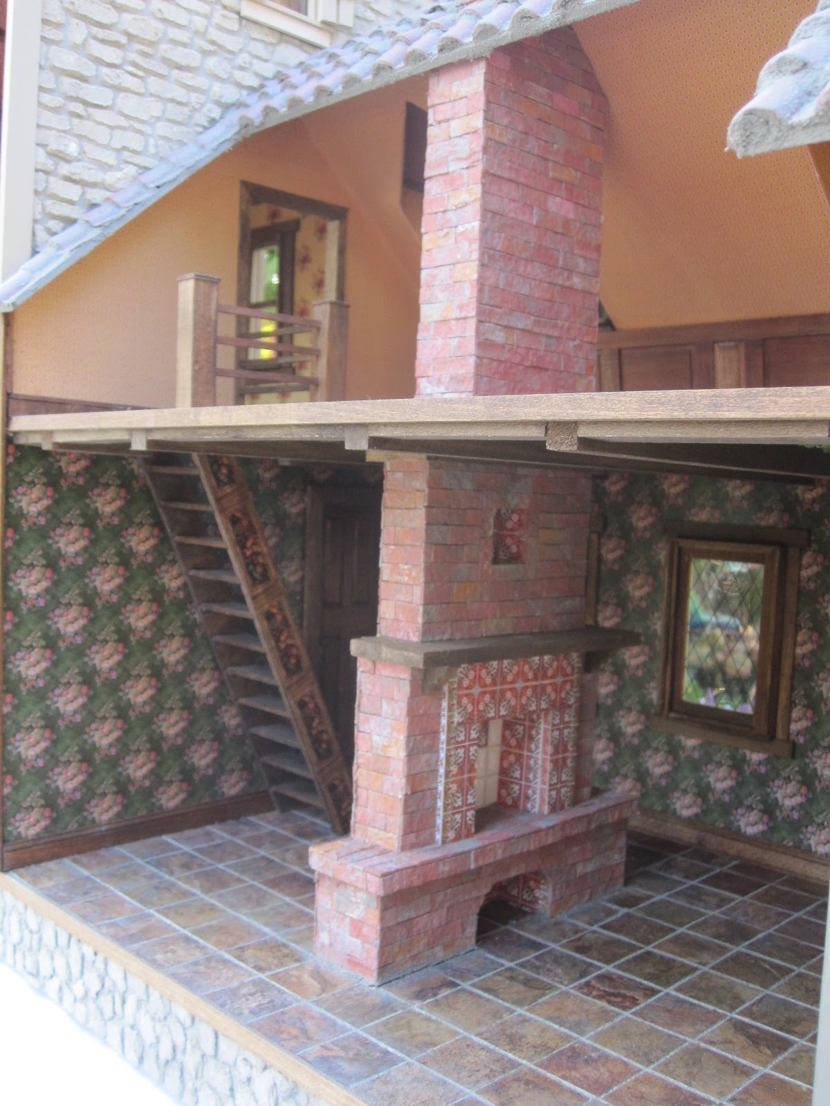 Dollhouses by Robin Carey: Farmhouse Stone Manor Dollhouse