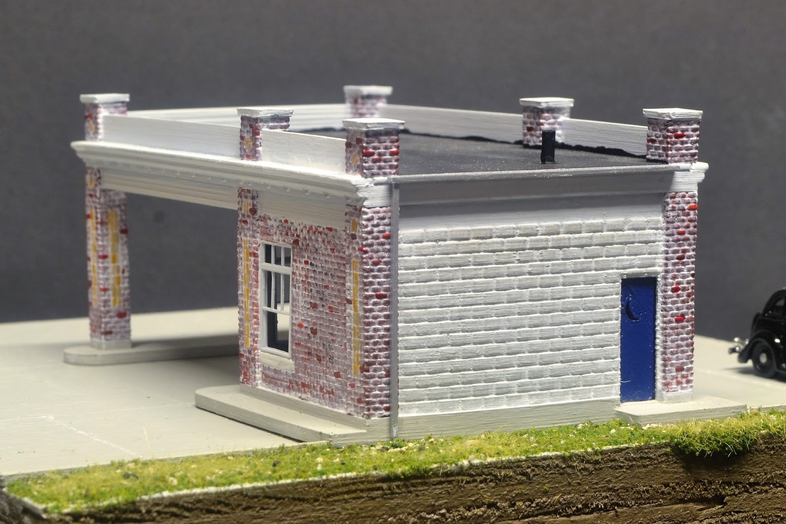 Nirvana Valley Model Railroad: Gulf Gas Station, HO Scale, 3D Printed