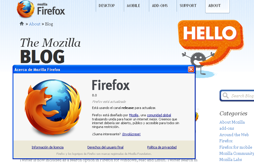 Piensa en Binario: Firefox 8 ¡Disponible!